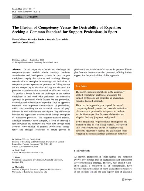 Pdf The Illusion Of Competency Versus The Desirability Of Expertise