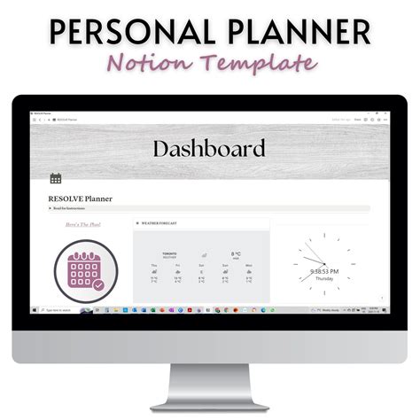 Resolve Personal Planner Template For Notion Wellness Resolve