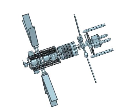 航天文创空间站核心舱太空模型玩具 STEP 模型图纸下载 懒石网