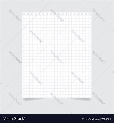 Square Notepad Sheet With Holes On A Gray Vector Image