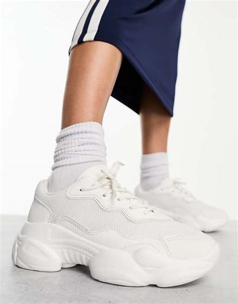 Asos Design Divine Sneaker Mit Dicker Sohle In Weiß Asos