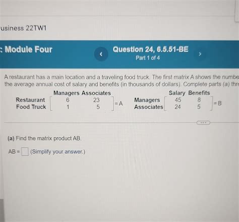 Solved Find The Following Matrix Product If It Exists Chegg