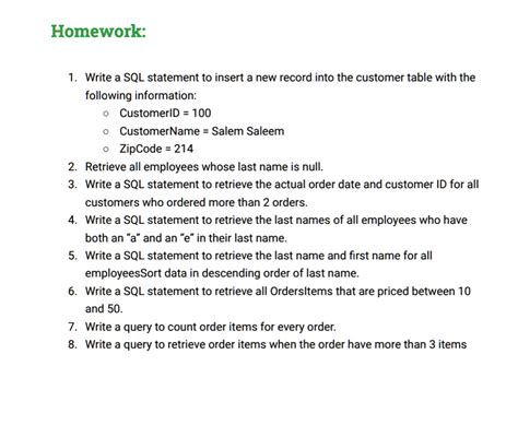 1 Write A Sql Statement To Insert A New Record Into The Customer Table