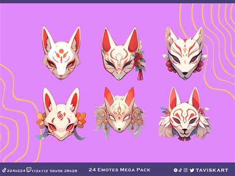 Kitsune Mask Sub Badges For Twitchtiktokyoutubediscord Subscriber