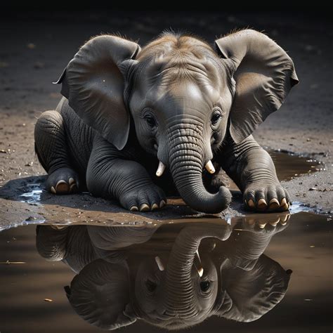 Elephant Cub R Nightcafe