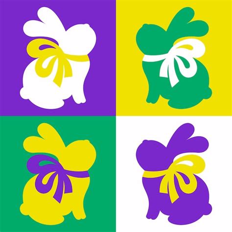 Estampa De Tarjeta Postal De Pascua Con El Conejo De Pascua Decoración