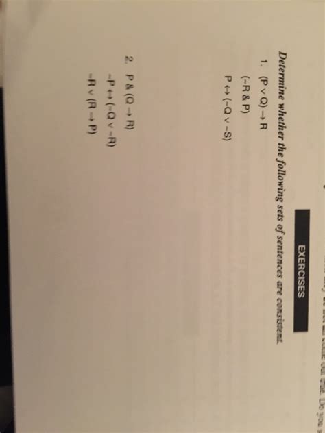 solved determine whether the following sets of sentences are