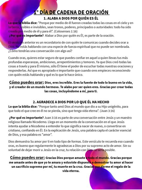 10 Dias De Cadena De Oración Pdf Oración Amor