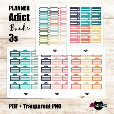 Multicolor Assignment Label Bundle Planner Stickers Habit Etsy