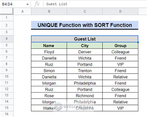 How To Use Unique Function In Google Sheets Applications