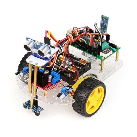 Stm32 Microcontroller Smart Car Kit Tracking And Obstacle Avoidance Bluetooth Control Ultrasonic