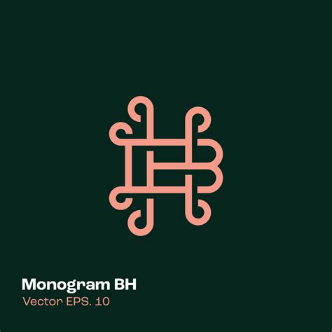Monogram Logo Bh 17047754 Vector Art At Vecteezy