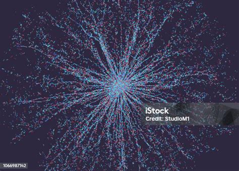 추상 과학 또는 기술 배경 동적 입자 배열입니다 벡터 일러스트입니다 3차원 형태에 대한 스톡 벡터 아트 및 기타 이미지 3차원 형태 과학 과학과 테크놀로지 Istock