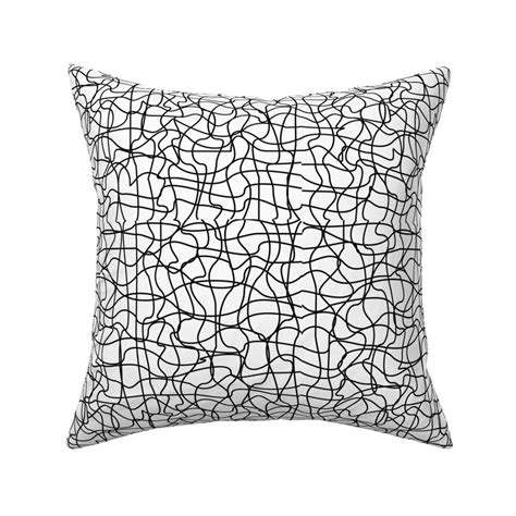 Black Swiggly Lines 12 Inch Fabric Spoonflower