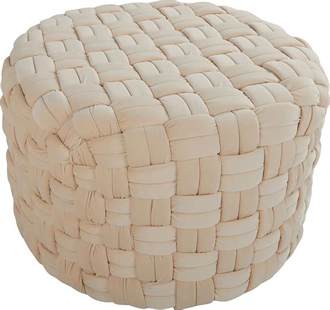 Colearine Cream Beige Velvet Plush Ottoman Rooms To Go