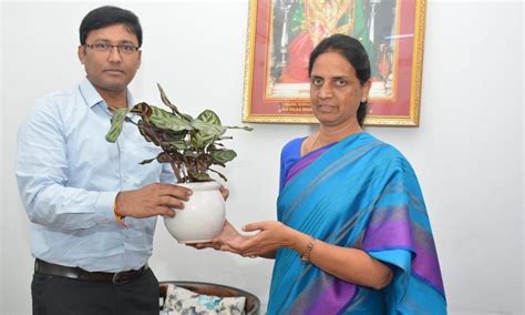 Newly Appointed Collector Meets Education Minister Sabitha Indra Reddy
