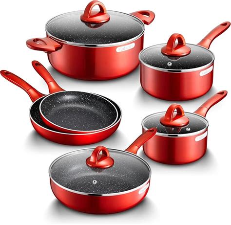 Fadware Induction Non Stick Cookware Set Stay Cool Handles Pfoa Free