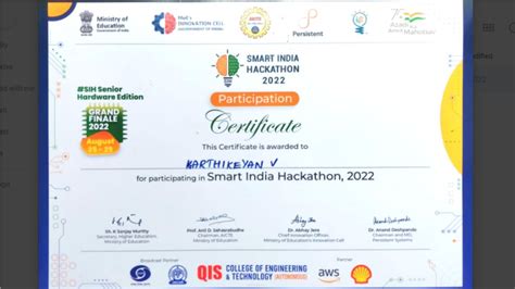 Karthikeyan V On Linkedin Smartindiahackathon2022 Hackathon Sih2022
