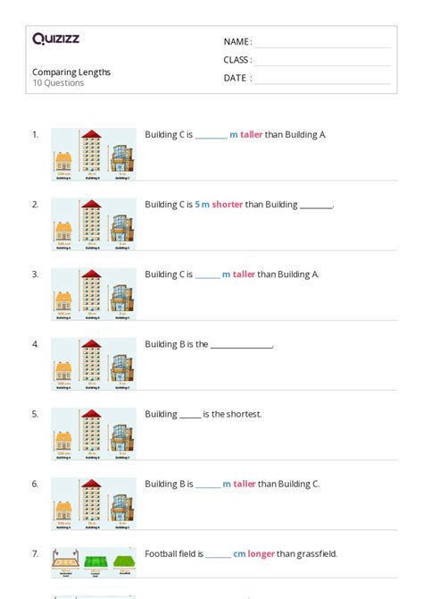 50 Comparing Length Worksheets For 2nd Year On Quizizz Free And Printable