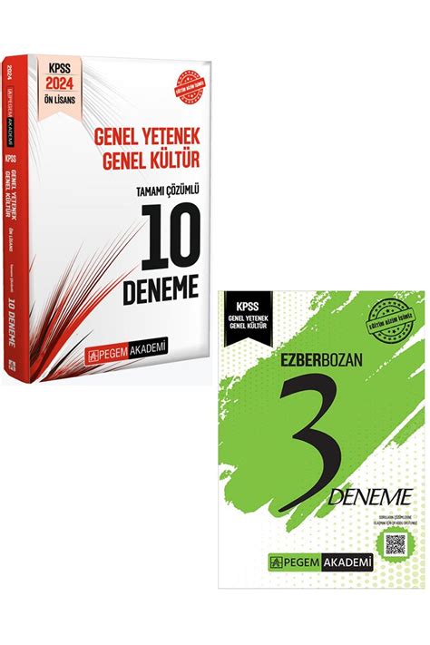 Pegem Akademi Yayıncılık KPSS 2024 GYGK Genel Yetenek Genel Kültür Ön
