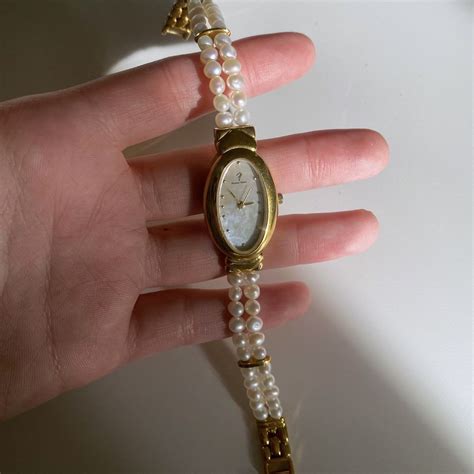 Vintage Norma Jeane Vintage Pearl Gold Oval Watch Grailed
