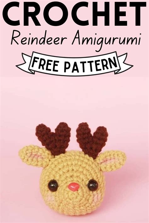Free Crochet Reindeer Amigurumi Pattern For Christmas Clairea Belle Makes