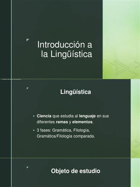 Introducción A La Lingüística Ppt Pdf