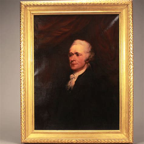 Lot 098 Unsigned Portrait Of Alexander Hamilton Oil On Canvas Housed