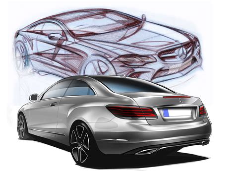 Mercedes Benz E Class Coupe Design Sketches Car Body Design