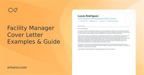 Professional Facility Manager Cover Letter Examples And Template For