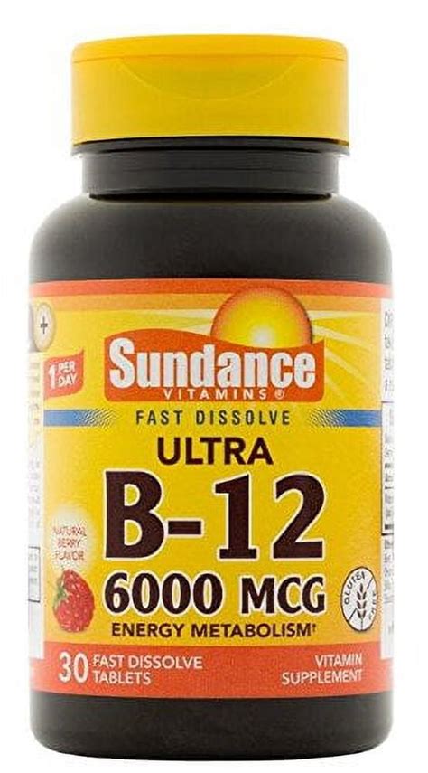 Sundance Vitamin B12 6000 Mcg Tablets 30 Count