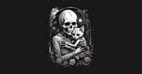 Skeleton Cuddle Cat Cuddleswithcats T Shirt Teepublic