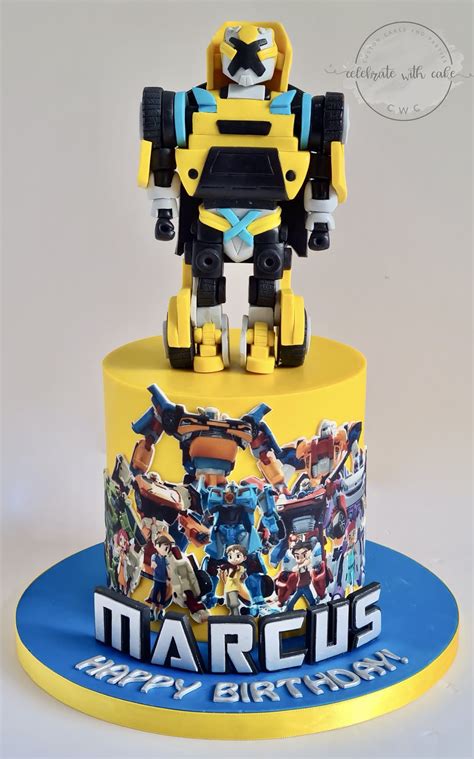 Tobot Themed Single Tier Cake