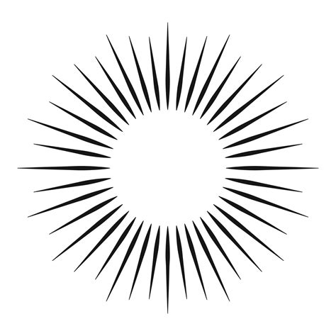 Sunburst Black Color Line Isolated 10597484 Vector Art At Vecteezy