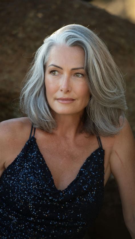 Natural Gray Hair Long Gray Hair Grey Hair Over Long Hair Older