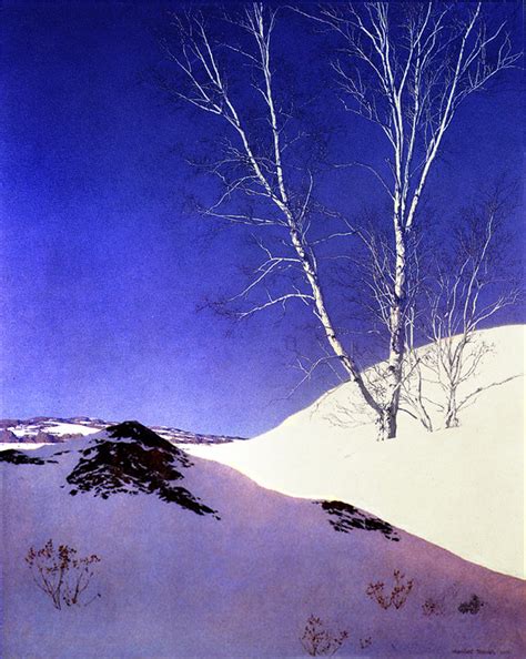 White Birches In The Snow 1931 By Maxfield Parrish Artofit