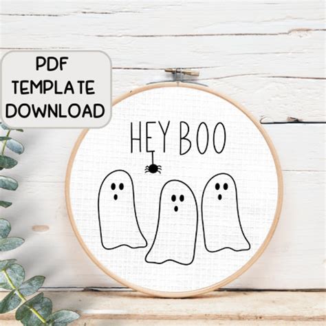 Ghost Embroidery Pattern Download Embroidery Halloween Pattern Hand