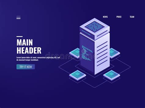 Isometric Networking Conncetion Internet Network Topology Concept Server Room Data Center And