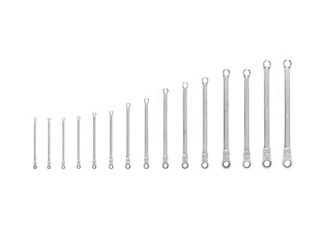 Fixedflex Long 12 Point Ratcheting Wrench Set 15 Piece Tekton