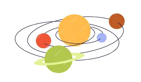 Premium Vector Solar System With Sun And Abstract Planets On Orbits