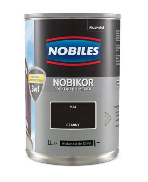 Farba podkładowa do metalu NOBILES NOBIKOR czarna matowa 1L