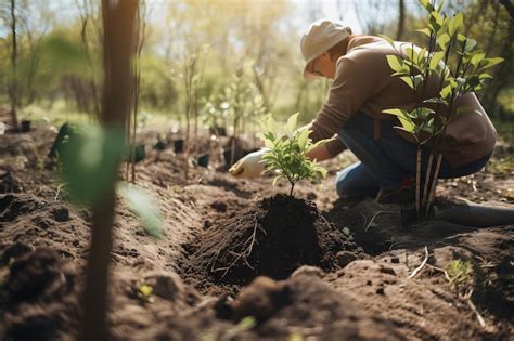 Premium Photo Planting Trees For A Sustainable Future Community