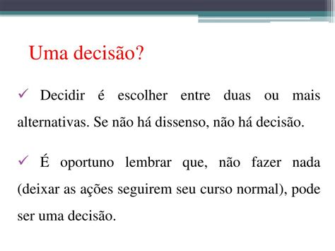 PPT TOMADA DE DECISÕES PowerPoint Presentation free download ID