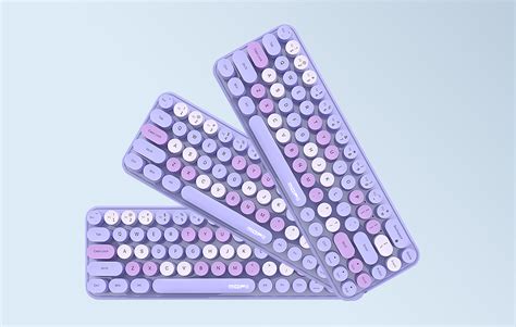 Mofii Wireless Keyboard Mouse Set Bean 24g Purple Gadgets House
