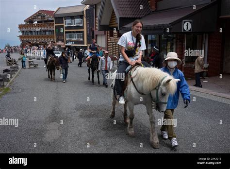 Fuji Hakone Izu National Park Japan Jun 17 2024 Tourists Go