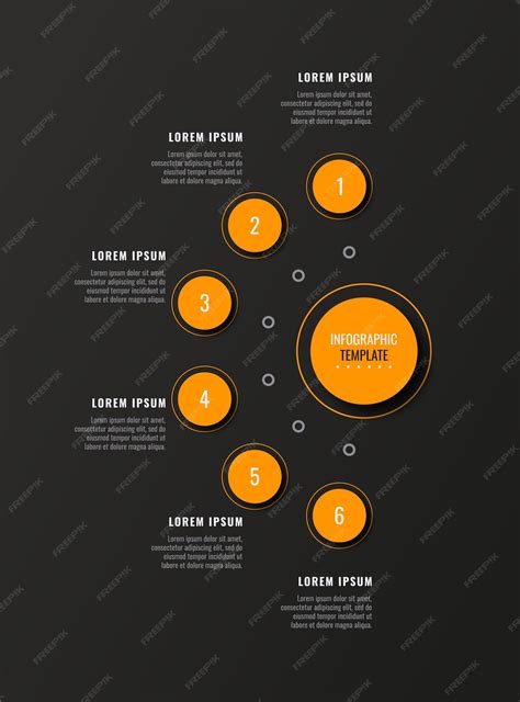 Premium Vector Vertical Business Infographic Diagram Template With Six Orange Round Steps On A