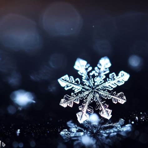 Bing Image Creator Snowflake On A Shiny Black Surface Micro