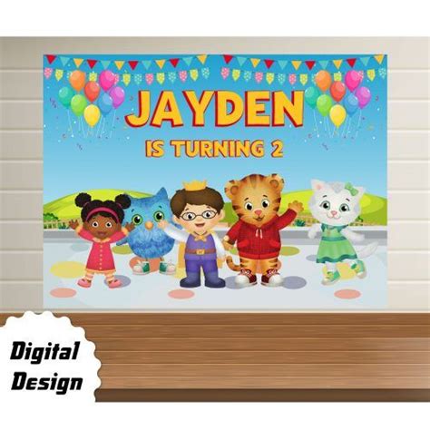 Daniel Tiger Backdrop Digital Backdrop Iqdesignparty Daniel Tiger Birthday Daniel Tiger