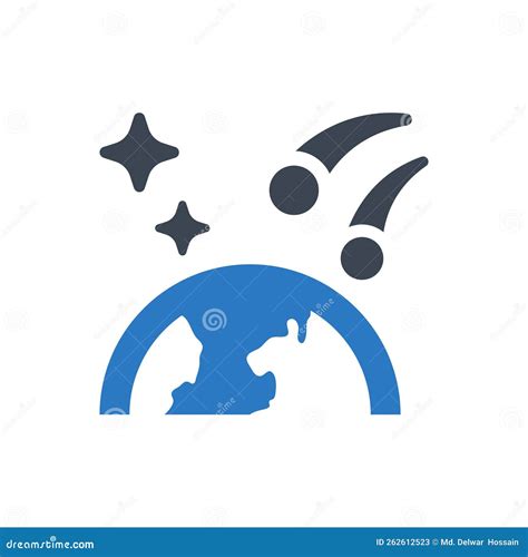 Meteorite Falling Vector Icon On White Background Flat Vector Meteorite Falling Icon Symbol