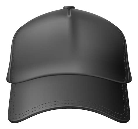 Premium Vector Black Baseball Hat Mockup Sport Cap Front